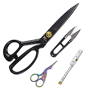 BIHRTC Sewing Scissors Stork Scissors for Fabric Scissors Heavy Duty Stainless Steel 9 Inch Professional Tailor Shears Set for Tailoring Sewing Dressmaking Quilting Sharp Scissor Pack of Tape Measure