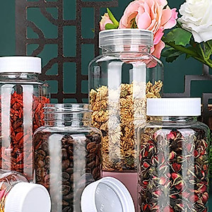 Othmro 10Pcs 5ml Plastic Bottles, Lab Cylindrical Chemical Reagent Bottle, Wide Mouth Laboratory Reagent Bottle, Sample Sealing Liquid Storage Container for Food Store Transparent