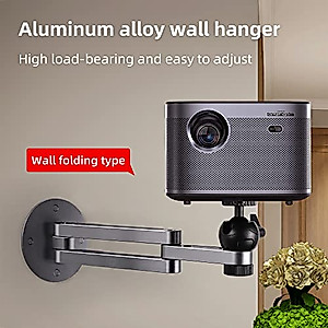 Blanou Foldable Projector Wall Mount Aluminum Alloy Adjustable Projector hange Universal Porjector Mount Projectors Bracket with 360 Rotating