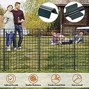 Toriexon 10 Packs Fence Posts 4Feet, Heavy Duty Metal Fence Post with U-Channel, Steel Fence U-Post for Holding Garden Wire Fence, Corner Anchor Posts etc.