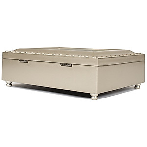 Cottage Garden The Lord is My Strength Song Silvertone Rope Trim Jewelry Music Box Plays Amazing Grace