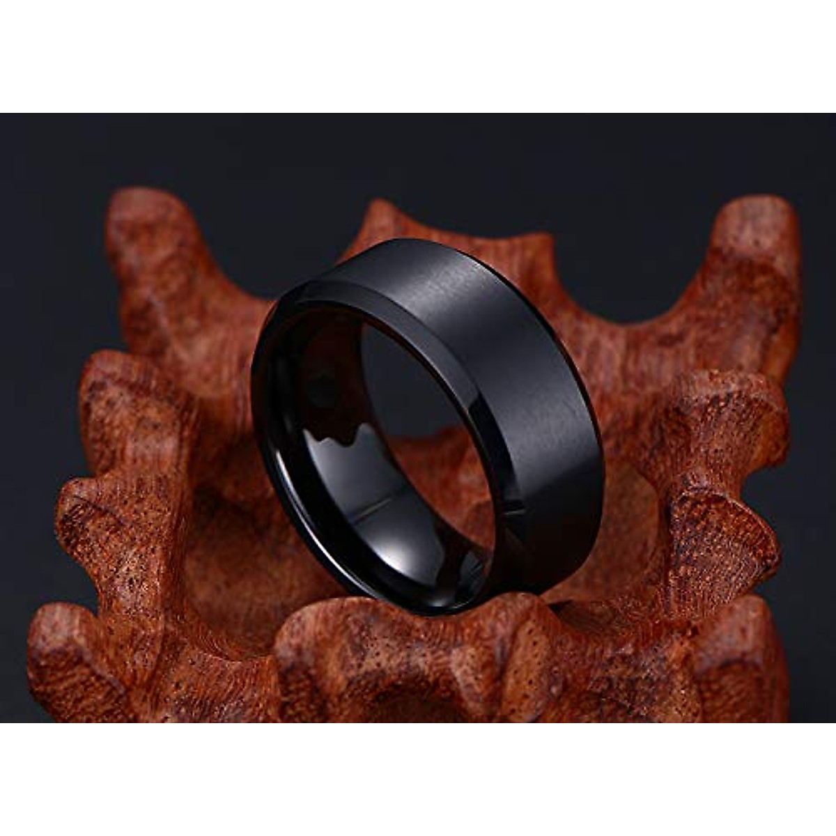 PJ Jewelry 8mm Tungsten Carbide Wicca Pagan Triple Moon Goddess Wedding Bands Engagement Ring for Men Women