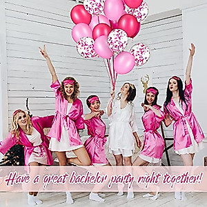 120 Pcs Valentines Day Balloons 12 Inch Hot Pink Latex Balloons Light Pink Confetti Balloons Valentines Day Party Decorations for Women Girls Wedding Birthday Baby Shower Bridal Proposal