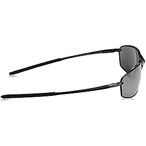 Oakley Men's OO4141 Whisker Oval Sunglasses, Satin Black/Prizm Black Polarized, 60 mm
