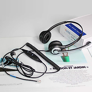 Wantek Phone Headset with Microphone Noise Cancelling, RJ9 Telephone Headsets Compatible with Cisco Office Phones 7940 7942 7945 7960 7962 7965 7811 7821 8811 8841 8845 8851 Plantronics M12 M22