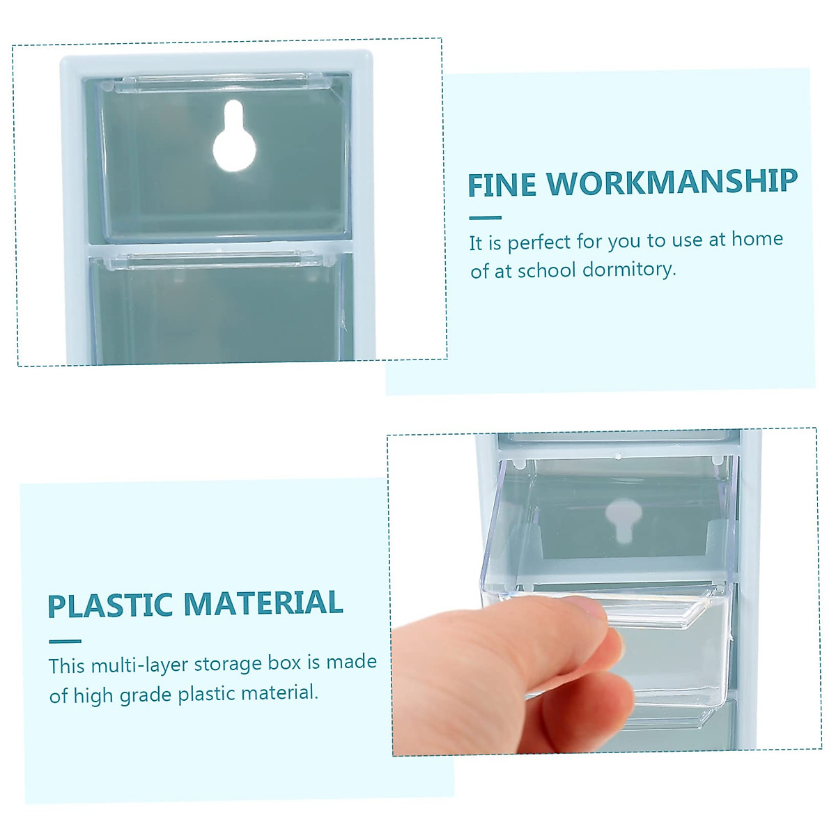 Ciieeo Box Jewelry Storage Box Clear Plastic Storage Bins Jewelry Case Storage Drawer Makeup Storage Cabinet Desk Top Organizer Clear Dresser Storage Shelves Plastic Small Tool