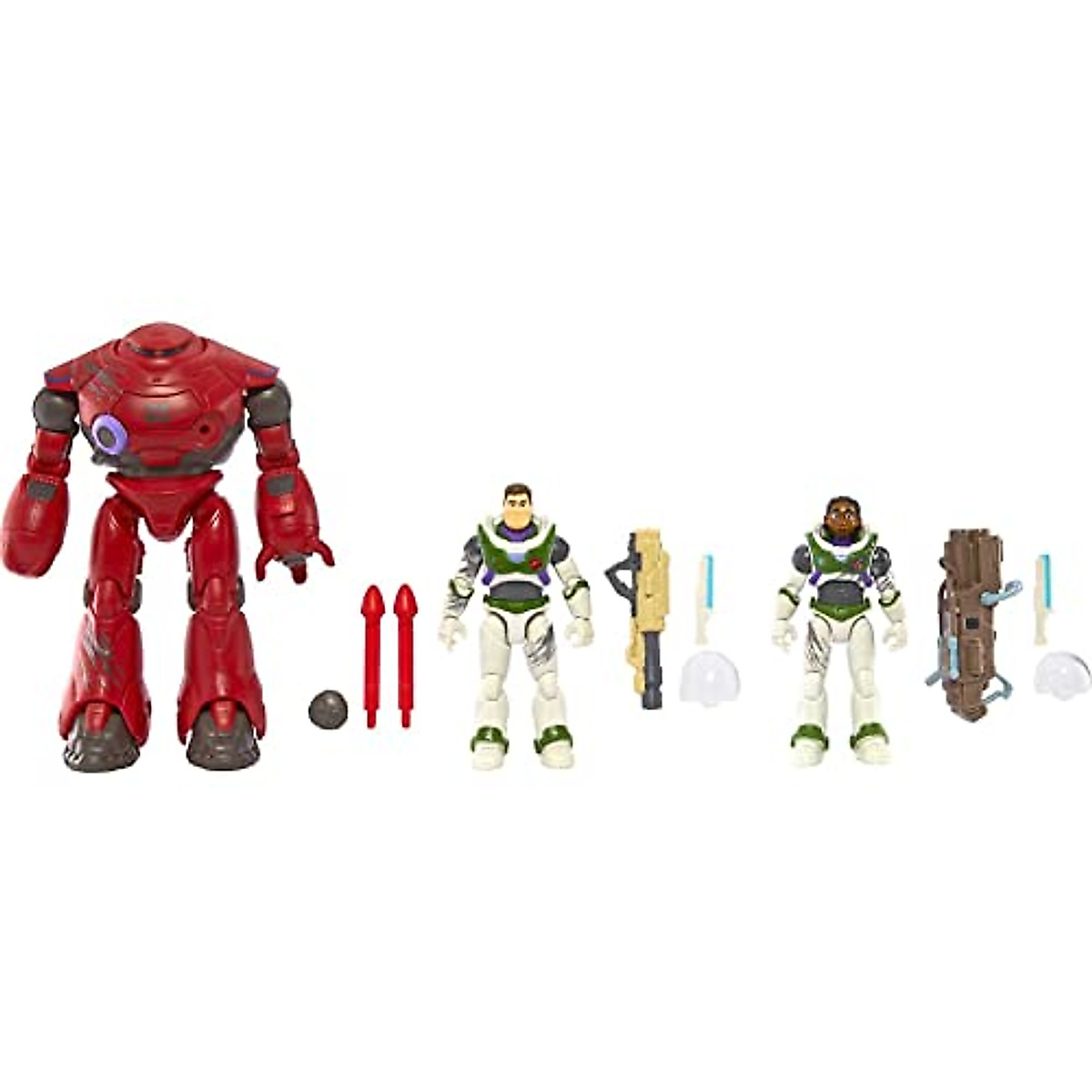 Mattel Disney and Pixar Lightyear 3 Action Figure Set, 5-in Scale Buzz Lightyear, Izzy Hawthorne & Zyclops Toys, Space Rangers vs Robots