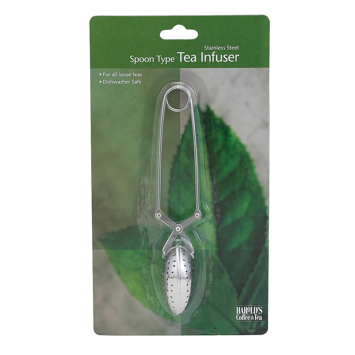 HIC Long Handle Loose Leaf Snap Tea Infuser Spoon, 18/8 Stainless Steel Mesh, 1.5-Inch