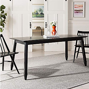 SAFAVIEH Home Collection Brayson Modern Black Rectangle Dining Table