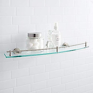 H&S Naiture Collection Tempered Glass Shelf in Chrome Finish