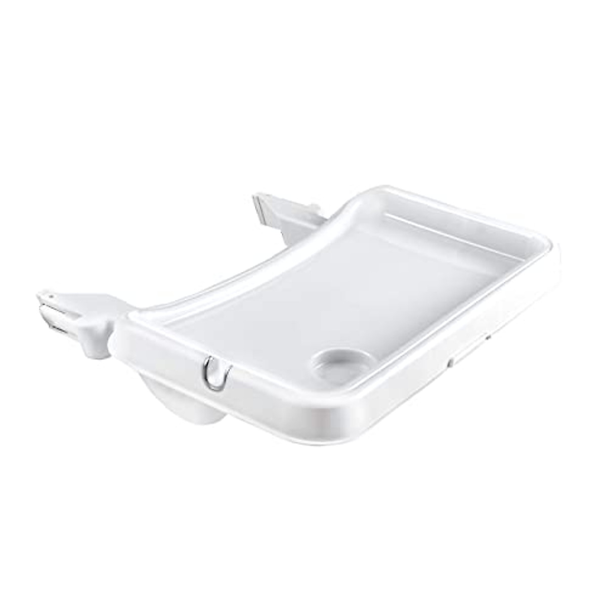 Hauck - Fun for Kids Hauck Alpha Tray + 5-Point Harness, 3 in 1 Table Set for Hauck Wooden Highchair Alpha+, Depth Adjustable Table, Removable Tray, Cup Moulding, Elevated Edge, White