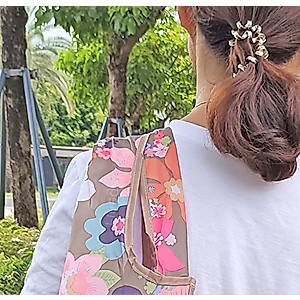 Fineget Foldable Large Shopping Grocery Tote Bag Portable Reusable Waterproof Utility GYM Yoga Bag for Women Travelling Camping Beach Picnic Laundry Duffel Top Handle Bag Begonia Flowers Pattern