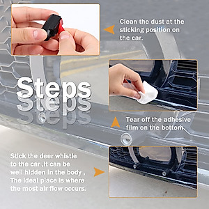 SINGARO 8 Pack Car Deer Whistle Warning for Car Horn Unit, Deer Whistle for Vehicles with Rubber Pads, Car Exterior Accessories, Suitable for Cars, Trucks, Motorcycles