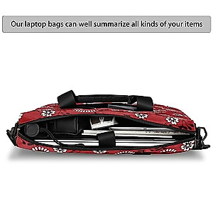 Paisley Red Pattern Laptop Bag for Women Men Business Crossbody Computer Bag Laptop Case Water Resistant Travel Messenger Briefcase with Handle Fits 13 14 15 16 Inch Notebook and Laptop