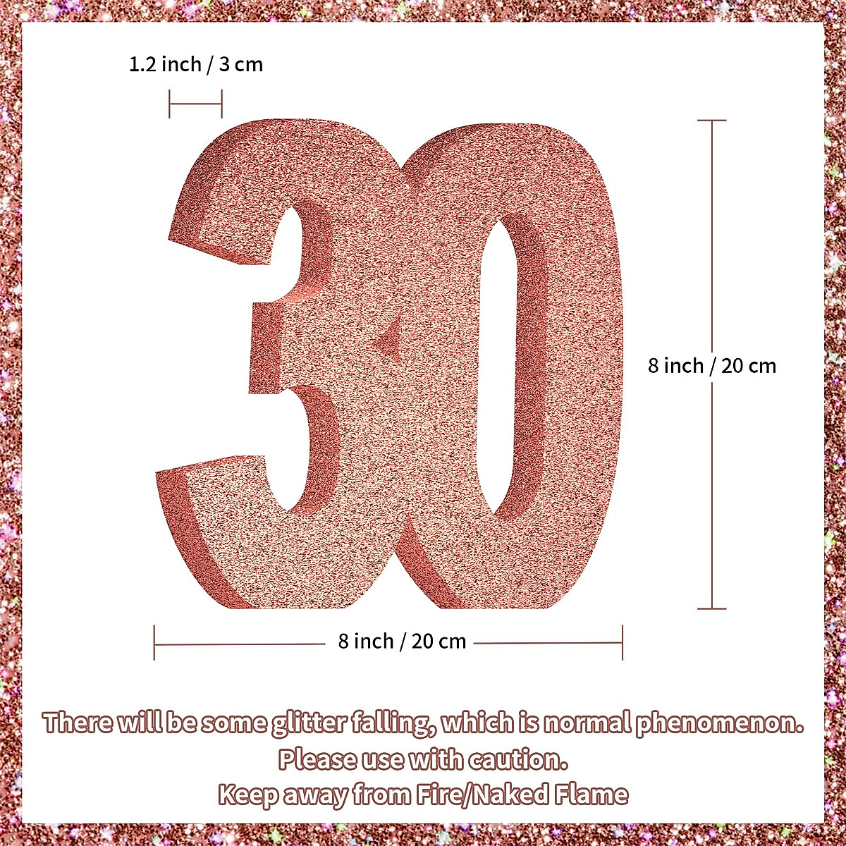 30th Birthday Decorations for Women,30th Anniversary Decorations,Rose Gold Glitter 30th Birthday Party Centerpieces for Table Decorations,30 Table Topper Decor