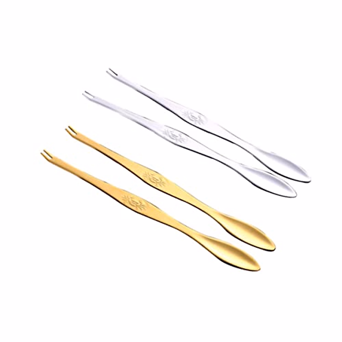 Housoutil 6pcs 304 Nutcracker Tool Stainless Steel Spoon Metal Cooking Spoon Crab Tool Set Crab Leg Tools Lobster Tools Crab Fork Crab Eatting Tool Seafood Needle Peeling Machine Seafood Aub