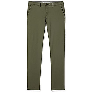 Amazon Essentials Men's Slim-Fit Casual Stretch Khaki Pant, Olive, 38W x 34L