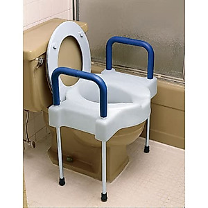 SP Ableware 9155 Tall-Ette Elevated Toilet Seat with Extra Wide Seating Surface and Leg, White