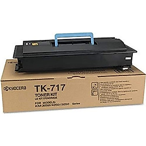 Kyocera 1T02GR0US0 Model TK-717 Black Toner Kit For use with Kyocera KM-3050, KM-4050, KM-5050, TASKalfa 420i and 520i A3 Monochrome Multifunctional Printers; Up to 34000 Pages Yield at 5% Coverage