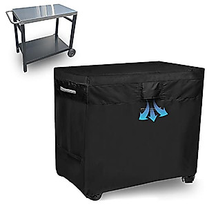 Outdoor Prep Station Cover for Royal Gourmet Double-Shelf Movable Dining Cart Table – Heavy Duty Waterproof Fabric – Outdoor Grill Cart Cover for Patio Bar Cart - All Weather, UV Resistant