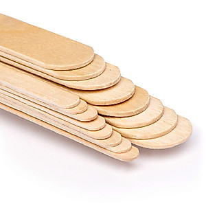 waxup Wax Sticks Wooden Applicators, 200 Assorted Waxing Spatulas for Body, Face, Ear, and Nose Hair Removal, to Use with Hard and Soft Wax, 100 Medium and 100 Large.