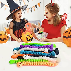 24 Pack Halloween Stretchy Strings Sensory Fidget Toys Pack Great for Kids Students Stress Relief and Anti-Anxiety Toys Assortment Halloween Party Favors (Halloween)
