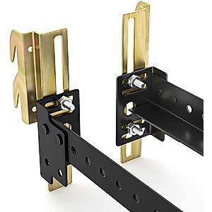 2Pcs 711 Bolt on to Hook on Bed Frame Conversion Brackets with Hardware Hook, Headboard Hook Set,Hook on Bed Frame Brackets Adapter,Hook on Bed Rail