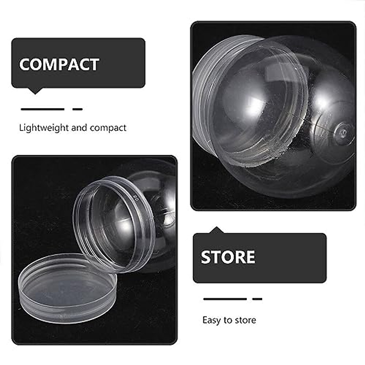 Didiseaon 20pcs Clear Plastic Water Globe Snow Globes with Screw Off Cap for DIY Water Globe Snow Globe Art Crafts Christmas Table Decoration Gifts 150ml