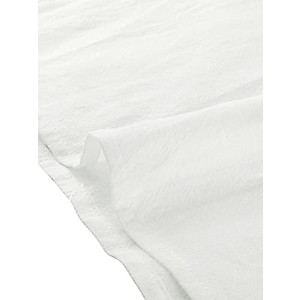 Allegra K Women's Cotton Lace Panel 3/4 Bubble Sleeve Ruffle Neck Blouse X-Small White