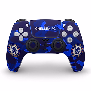 Head Case Designs Officially Licensed Chelsea Football Club Camouflage Mixed Logo Vinyl Faceplate Gaming Skin Decal Compatible with Sony PlayStation 5 PS5 Digital Console and DualSense Controller