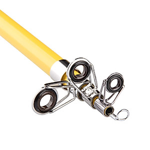 Rosewood Telescopic Spinning Rod,Travel Pack Fly Fishing Rods,#3 Feature Durable Fiberglass Blank,1 Piece (Yellow, 6-Feet 6-Inch) Comfortable EVA/Cork Handle,Accessories (EVA Handle)