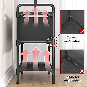 Calmootey Clothing Rack with Storage Bag, 3-in-1 Garment Rack, Non-woven Shelves for Shoes, Clothes Rack for Bedroom, Hallway, Entryway, Black