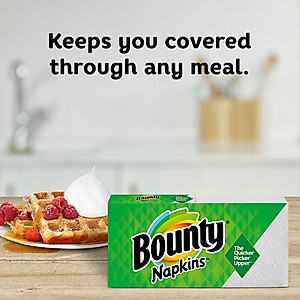 Bounty Quilted Napkins, 1-Ply, 12.1In X 12In, 100/PK, White