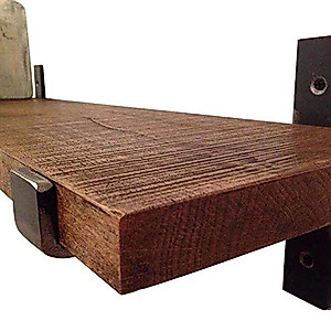 PIBM Stylish Simplicity Shelf Wall Mounted Floating Rack Shelves Solid Wood Metal Bracket Separator Plate Multifunction Small Items Wear Resistant Save Space,8 Sizes, Wood Color , 60x30x2cm