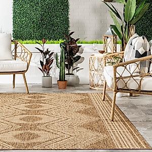 nuLOOM Ranya Tribal Indoor/Outdoor Area Rug, 4x5, Light Brown