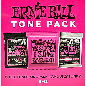 Ernie Ball Super Slinky Electric Tone Pack Guitar Strings, 9-42 Gauge (P03333)