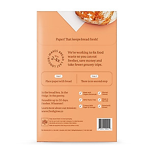 FRESHPAPER Keep Baked Goods Fresh, 16 Reusable Food Saver Sheets for Bread, Bagels, Muffins, Cookie Storage, Healthy Meal Prep, BPA Free, 2 (8 Sheet) Packs, Made in The USA