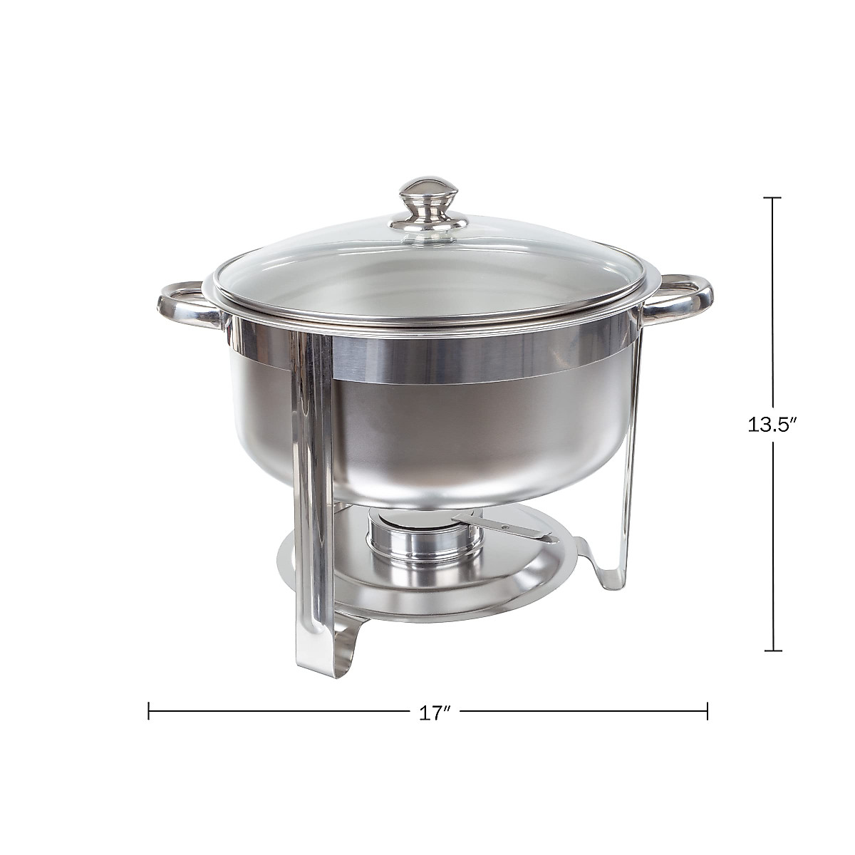Great Northern Popcorn Chafing Dish QT Water Pan, Fuel Holder, and Stand-Food Warmers for Parties, Round 7.5
