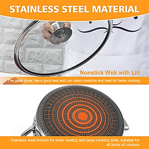 Toutrop Stainless Steel Saute Pan 12 inch Deep Frying Pan,6 Quarts Nonstick Skillet Large Sauté Pan with Lid,PFOA Free Cookware,Induction Compatible Chef Cooking Pan,Dishwasher & Oven Safe