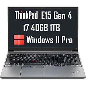 Lenovo ThinkPad E15 Gen 4 15.6" FHD (Intel 12th Gen i7-1255U, 40GB RAM, 1TB PCIe SSD, Full HD IPS) Business Laptop, Thunderbolt 4, HDMI, Type-C, Wi-Fi 6E, 1080p Webcam, Aluminium, Win 11 Pro -2023