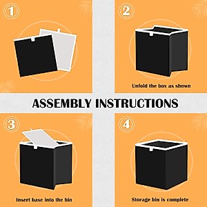 Blueangle Black and White Pattern Rectangle Storage Bin, 15.8 x 10.6 x 7 in, Large Collapsible Organizer Storage Basket for Home Décor（42）