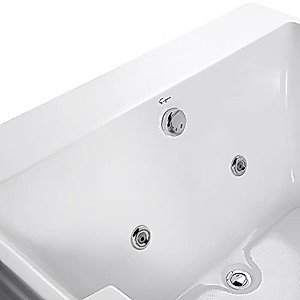 Empava 72-Inch Left Drain Rectangular Alcove Whirlpool Bathtub in White Model 2022
