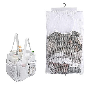 ALYER Mesh Shower Tote Caddy and Hanging Mesh Laundry Bag