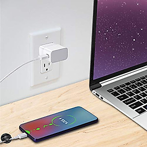 Charger for Samsung Galaxy S9, Swadaws 2 Pack Adaptive Fast Wall Android Cell Phone Tablet Charger Station Adapter with USB Type C Cable Compatible Samsung Galaxy S20 S10 S10e S8 Plus/Note 8 9 (White)