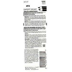 Maybelline Expert Eyes Brow And Eye Pencil, Blonde [107], 0.03 oz (Pack of 2)