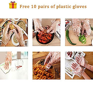 Fu Store Bamboo Skewers, 8 Inch Bamboo Sticks 100pcs BBQ Kabob Skewers,Grill, Appetizer, Fruit, Corn, Chocolate Fountain, Cocktail, Art, Set of 100 Pack,with Free 10 Pairs of Gloves