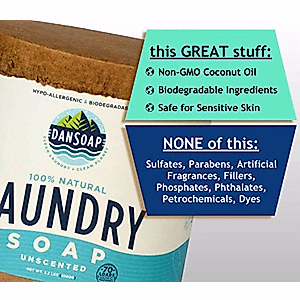 DanSoap Powdered Laundry Soap | Natural, Plastic Free | Unscented (70 Washes)