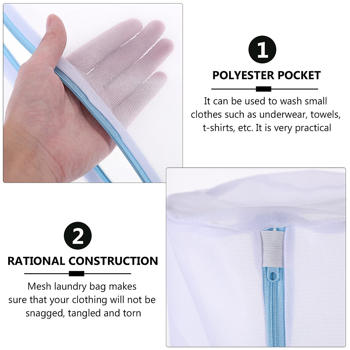 Mobestech Washing Machine Laundry Bag 5pcs Polyester Garment Bag Metal Mesh Machine Laundry Bags