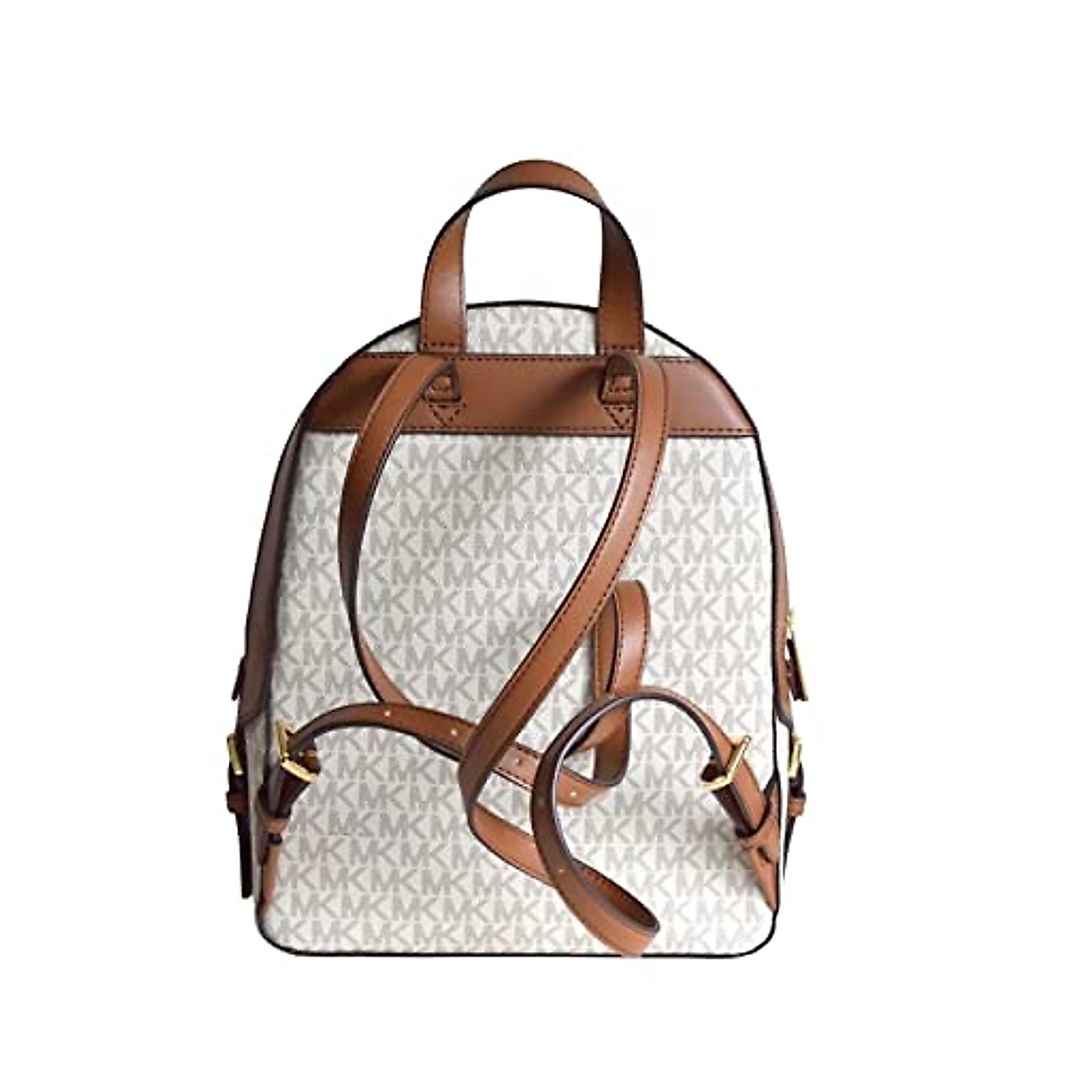 Michael Kors Abbey Jaycee Medium Backpack Vanilla Multi MK Signature