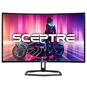 Sceptre Curved 32" FHD 1080p Gaming Monitor Up to 240Hz 1ms 99% sRGB AMD FreeSync Premium Build-in Speakers, HDMI x3 Displayport Machine Black (C325B-FWD240)